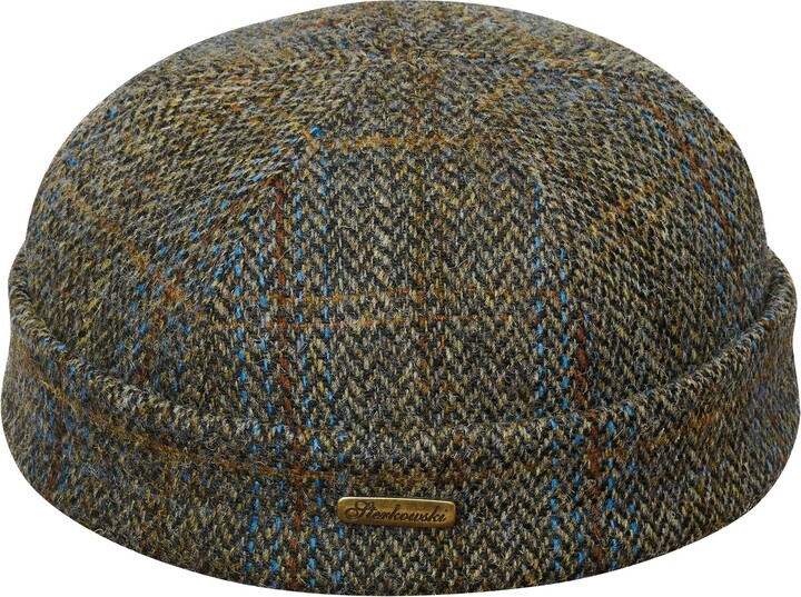 Sterkowski Docker Leon Beanie Harris Tweed 60 cm Brown/Blue Check ...