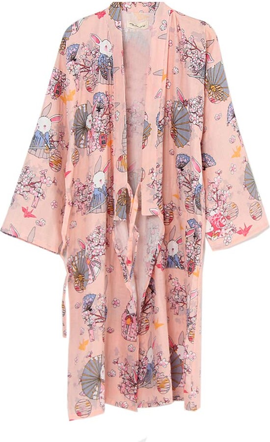 thefancypumpkin Fancy Pumpkin Women's Kimono Robe Yukata Bathrobe Pajamas - ShopStyle