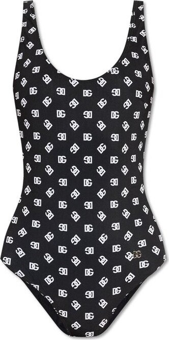 Dolce & Gabbana Logo Printed One-Piece Racing Swimsuit - ShopStyle