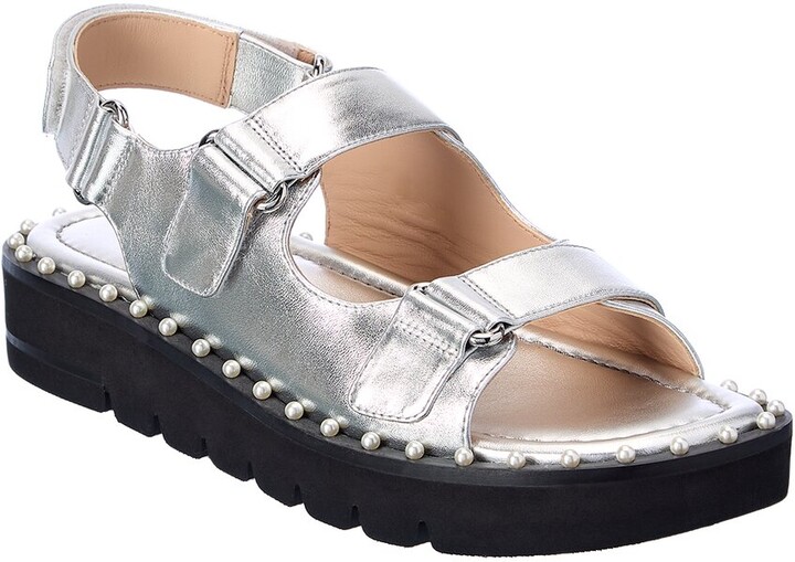Stuart Weitzman Zoe Lift Leather Sandal - ShopStyle