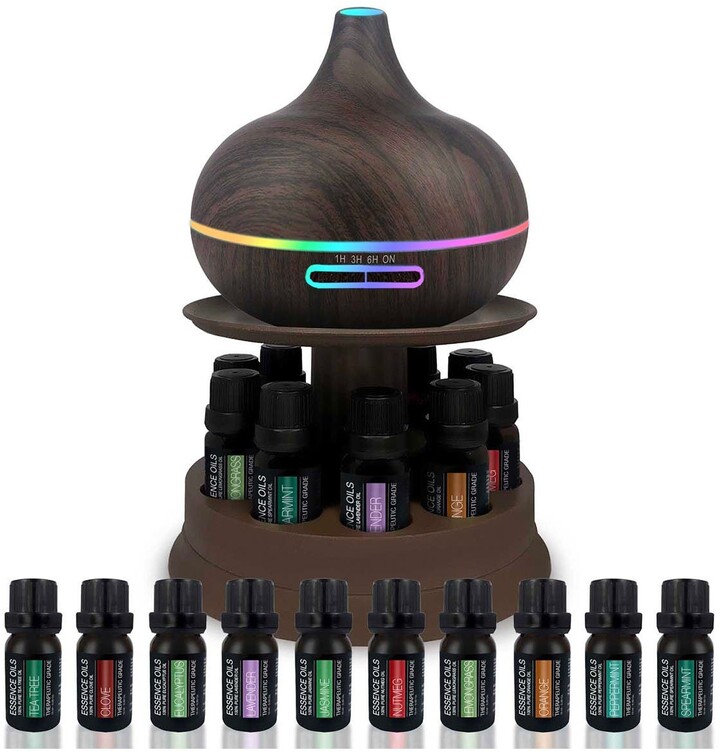 PURE DAILY CARE 300ml Ultrasonic Diffuser & 10 Pure Essential Oils ...