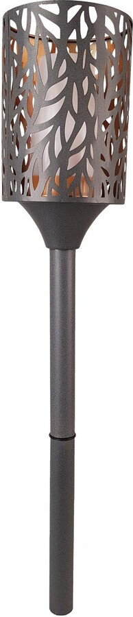 Netagon Lighting Battery Powered Charcoal Grey Metal Cylinder Flame ...