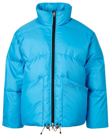 Acne Studios Zipped Puffer Jacket Aqua Blue - ShopStyle