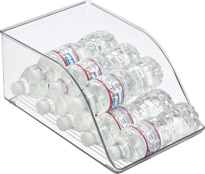 mDesign Small Plastic Water Bottle Stackable Fridge Storage Organizer ...