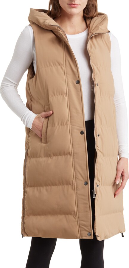 KYODAN Hooded Quilted Long Vest - ShopStyle