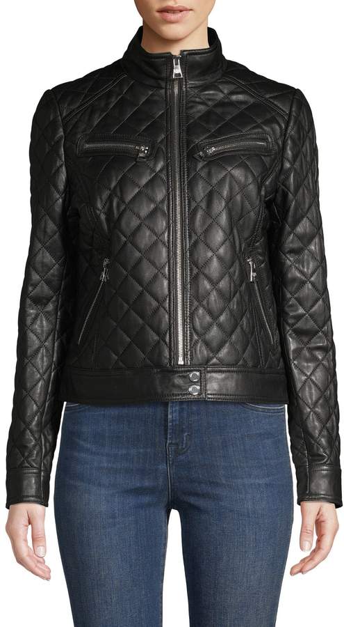 Karl Lagerfeld Paris Quilted Leather Jacket - ShopStyle