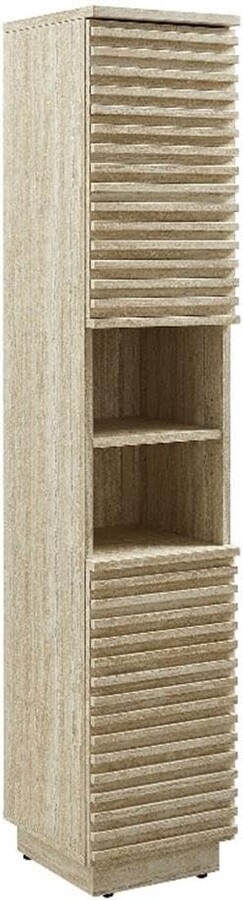 Modway Render Faux Travertine Tall Narrow Bathroom Storage Tower in ...