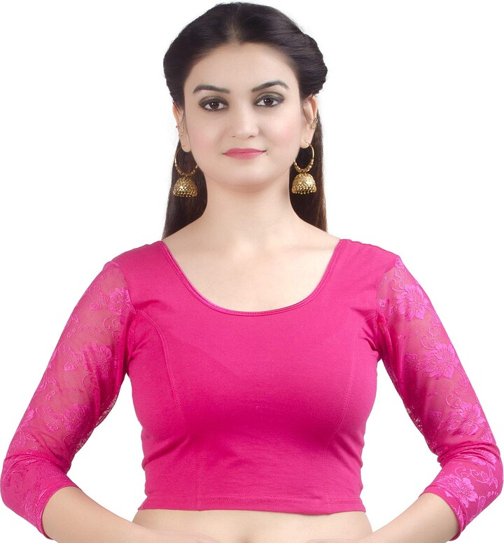 Chandrakala Women's Stretchable Readymade Indian Ethnic Saree Blouse ...