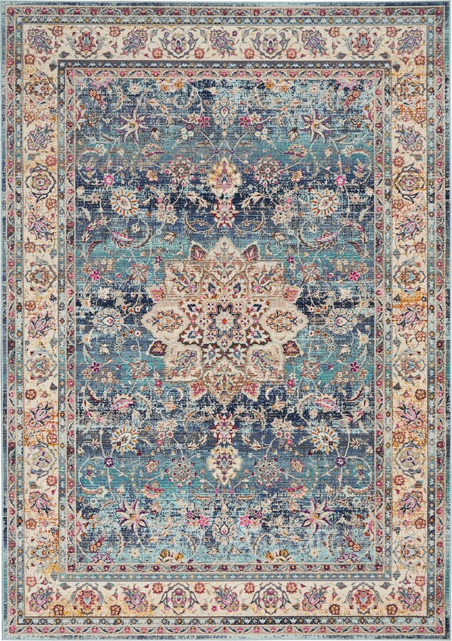 Dunelm Vintage Kashan 1 Rug blue - ShopStyle