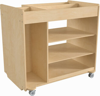 Bright Beginnings Commercial Wooden Mobile Cart With Vertical And ...