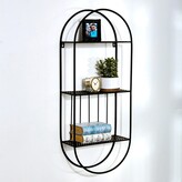 The Lakeside Collection Lakeside Oval Floating Metal Wall Shelf with 3 ...