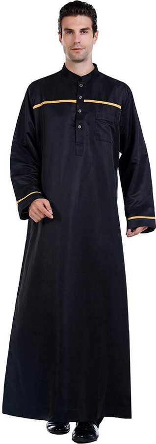 Xingsiyue Saudi Arab Men Jubba Robe Muslim Islamic Thobe Long Sleeve ...