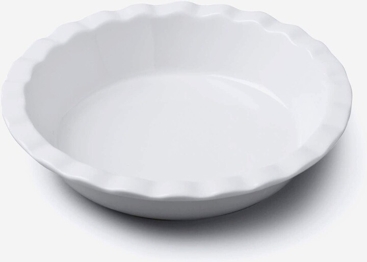WM Bartleet & Sons Porcelain Round Pie Dish with Crinkle Crust Rim 20cm ...