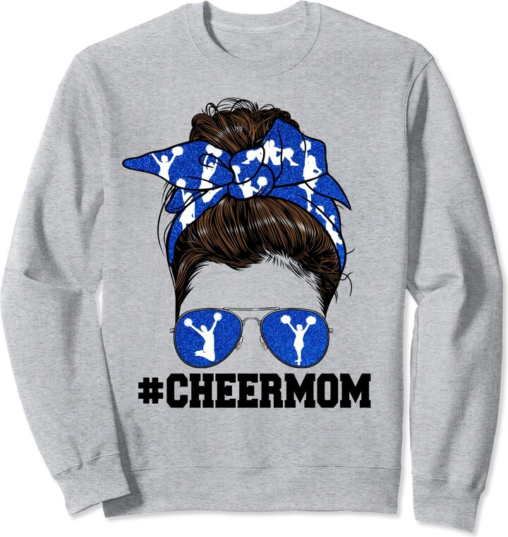 Amb Cheerleader Cheerleading Mom Mothers Day Women Messy Bun Cheer Mom ...