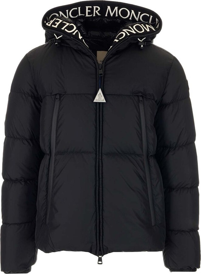 Moncler Logo Detailed Zip-Up Puffer Jacket - ShopStyle