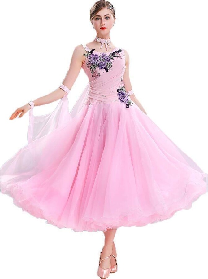 TFF Dress Prom Ballroom Dance Swing Party Dress(Color : Pink - ShopStyle