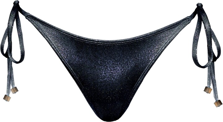 Enez Swim Nova Scrunch Bikini Bottoms - Glitter Black - ShopStyle