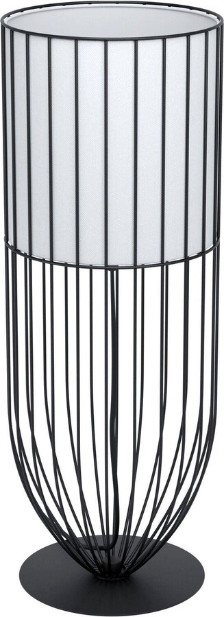 Loops Table Desk Lamp Black Wire Frame Partial White Fabric Shade Bulb E27 1 - ShopStyle Ceiling ...