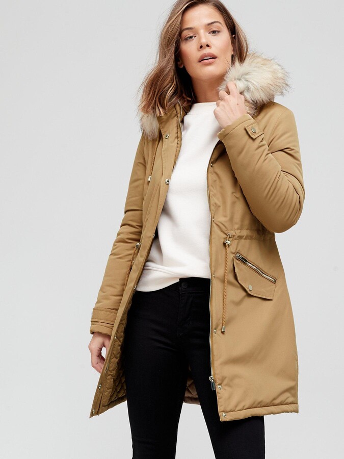 Very Ultimate Parka With Faux Fur Trim - Toffee - ShopStyle Outerwear