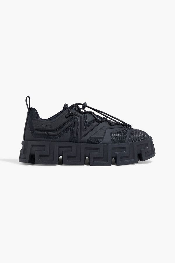 Versace Mesh and rubber platform sneakers - ShopStyle