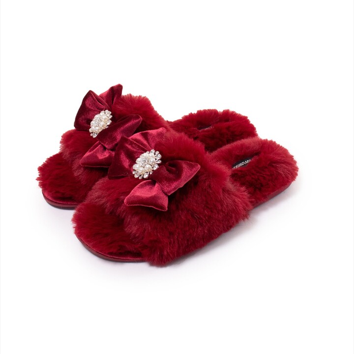 Pretty You - Anya Slider Slipper With Diamante In Red - ShopStyle