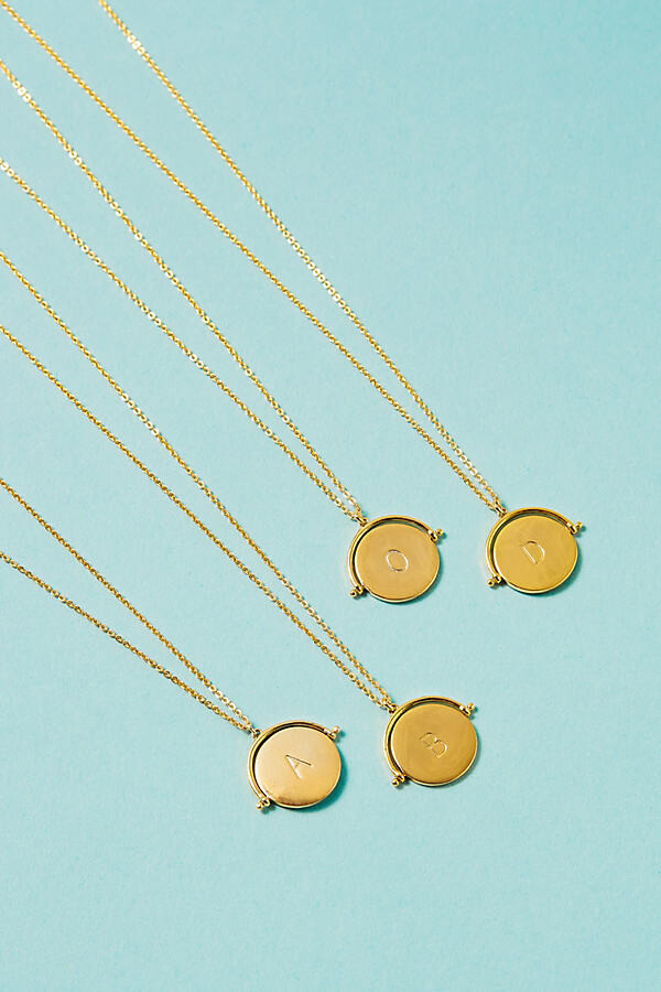 Anthropologie Monogram Spinner-Pendant Necklace - ShopStyle