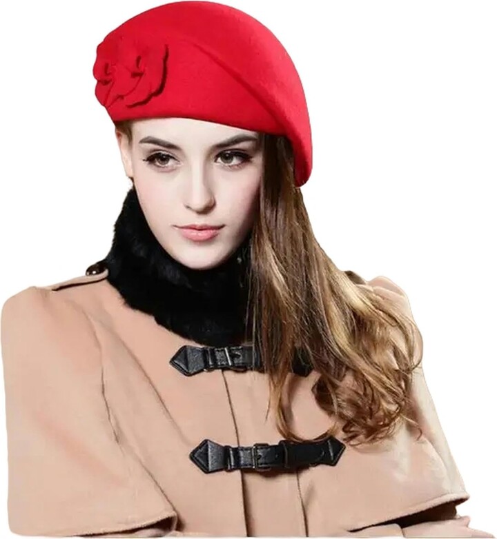MdybF Berets Beret Winter Berets Women Winter Felt Beret Floral Women ...
