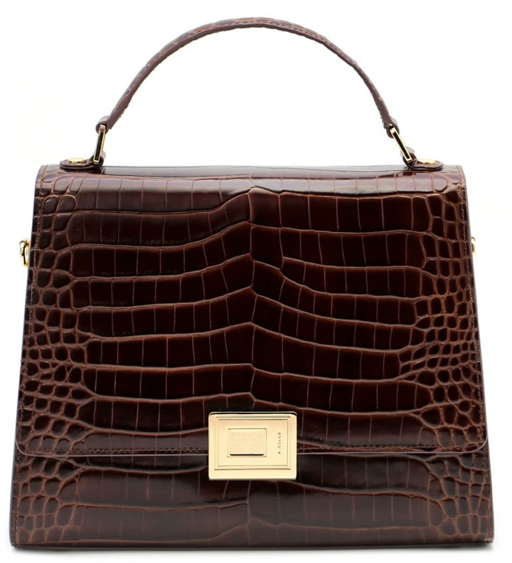 Book Collection Shaped Locker Kelly Croc Bag - ShopStyle