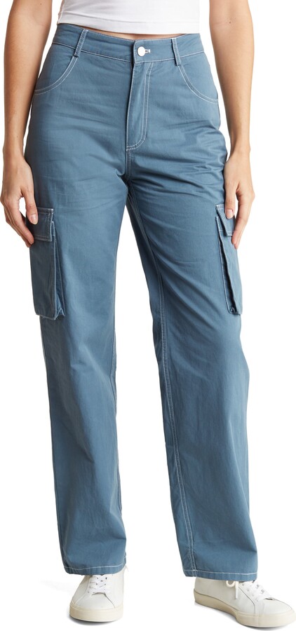 Elodie K Contrast Stitch Cargo Pants - ShopStyle