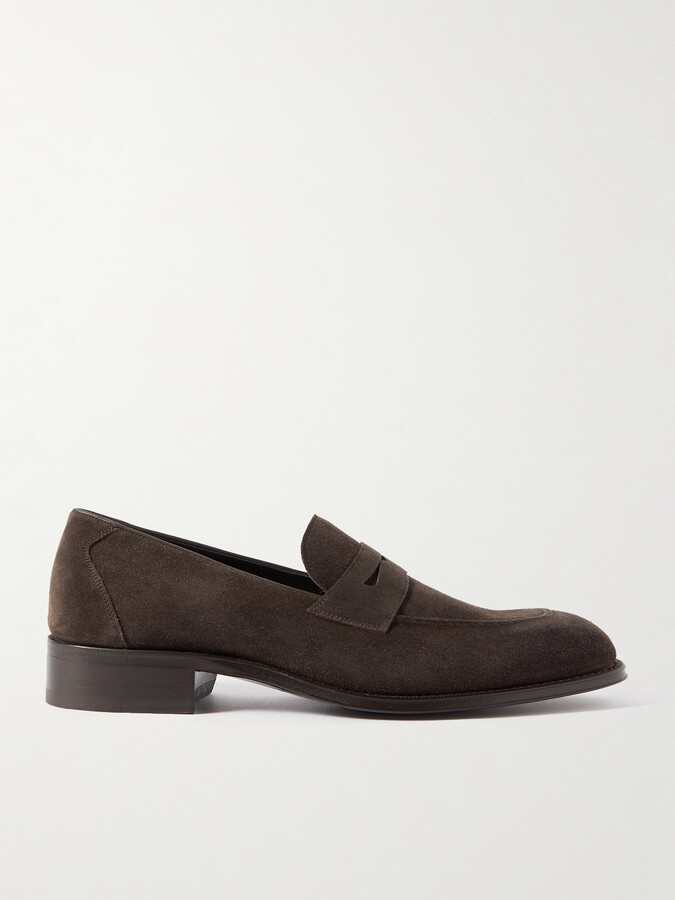 Tom Ford Claydon Suede Penny Loafers - ShopStyle