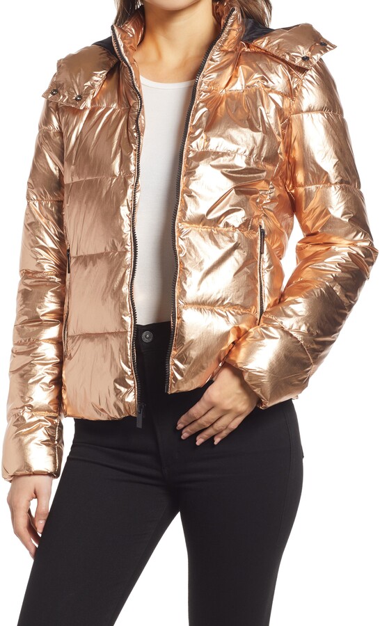 Andrew Marc Women's Metallic Puffer Jacket - ShopStyle