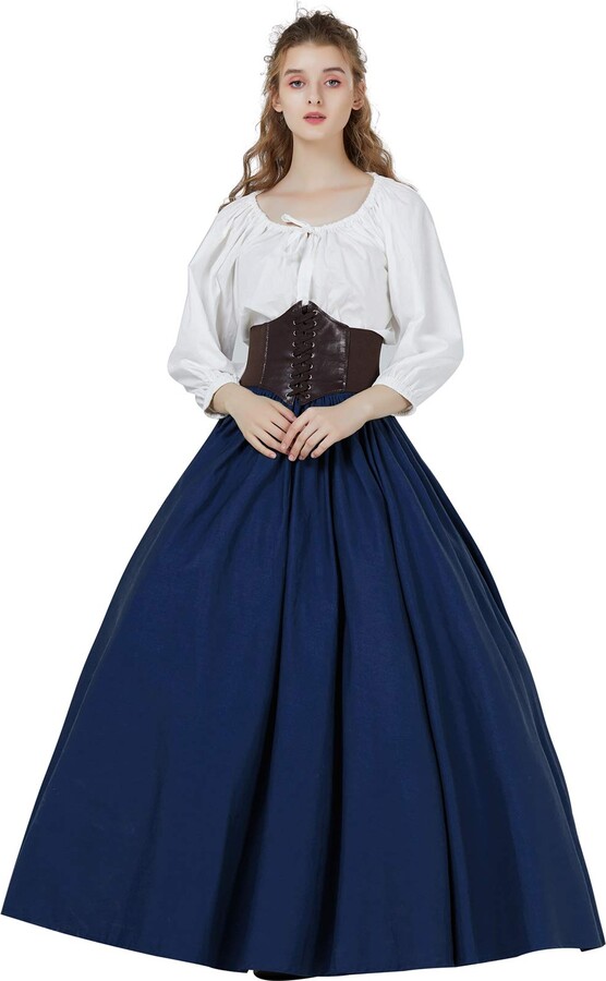 BEAUTELICATE Women's Renaissance Skirt Retro Victorian Medieval ...