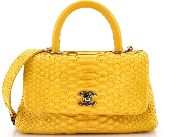 Chanel Coco Top Handle Bag Python Mini - ShopStyle