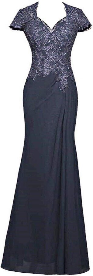 Snow Lotus Women's Mermaid Mother of The Bride Dress Beaded Applique ...