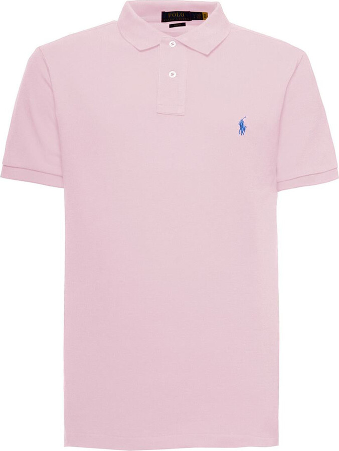 Polo Ralph Lauren Pink Polo Shirt with Logo Embroidery in Cotton Piquet ...