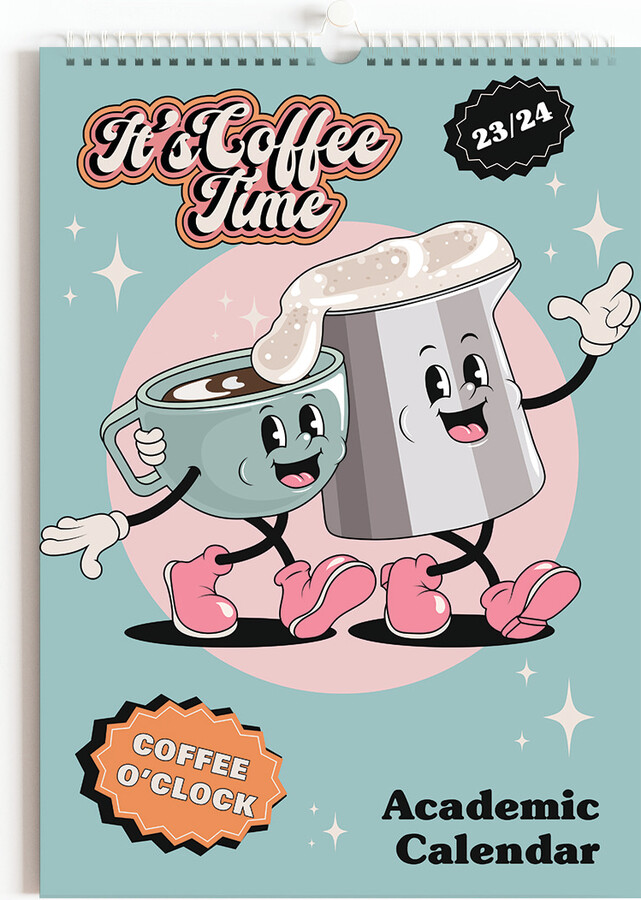 Sofe Store Blue / Pink / Purple A4 Coffee Themed Academic Calendar ...