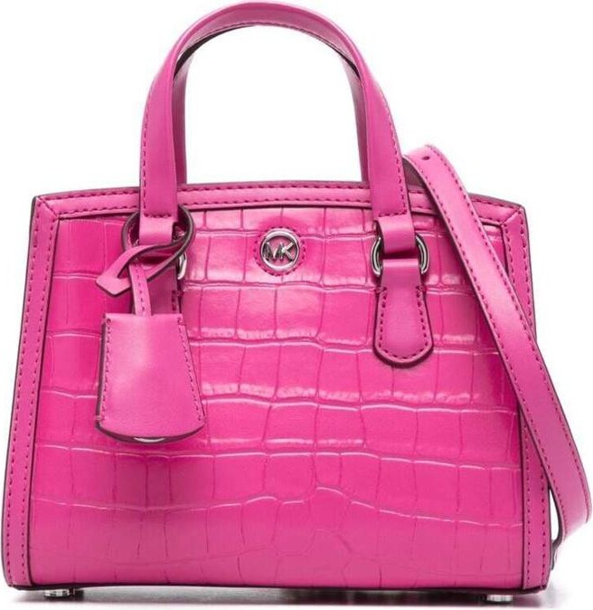 MICHAEL Michael Kors Mini Fuchsia Pink Chantal Tote Bag Coroco Effect ...