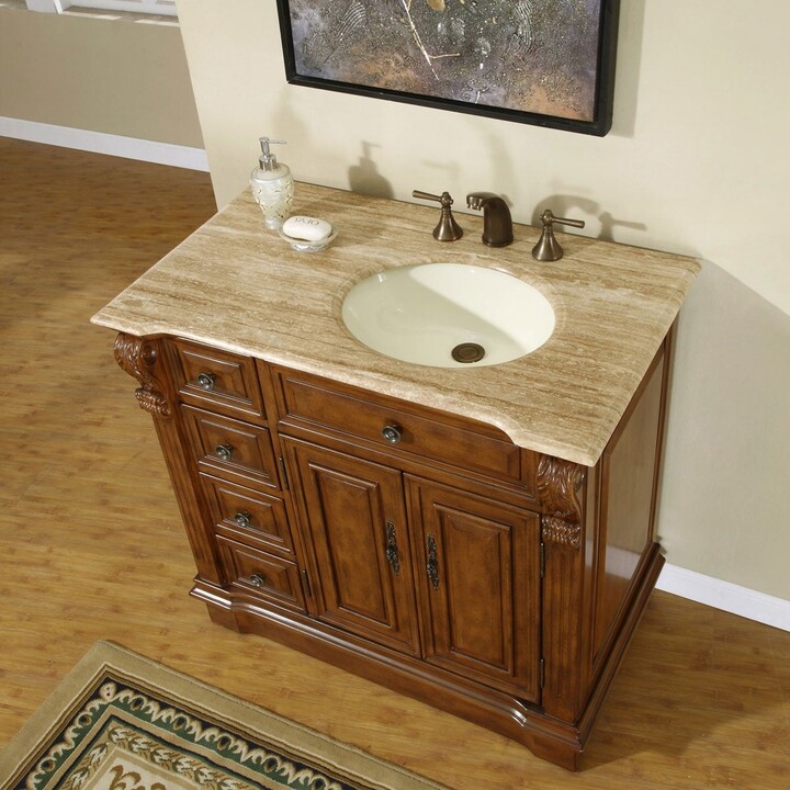 Silkroad Exclusive 38-inch Bathroom Vanity Single Sink Cabinet - ShopStyle