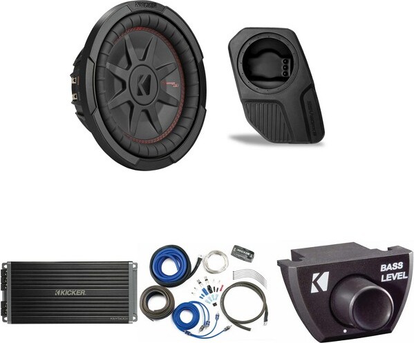 Kicker 48CWRT102 Subwoofer BR-DS10U Add-On & 47KEY5001, Bass Knob, CK8 ...