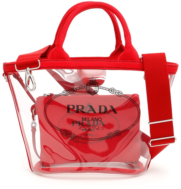 Prada Logo Transparent Tote Bag - ShopStyle