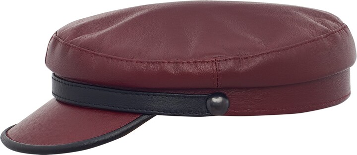 Sterkowski Trawler Hat Natural Leather 55 cm Red/Black - ShopStyle