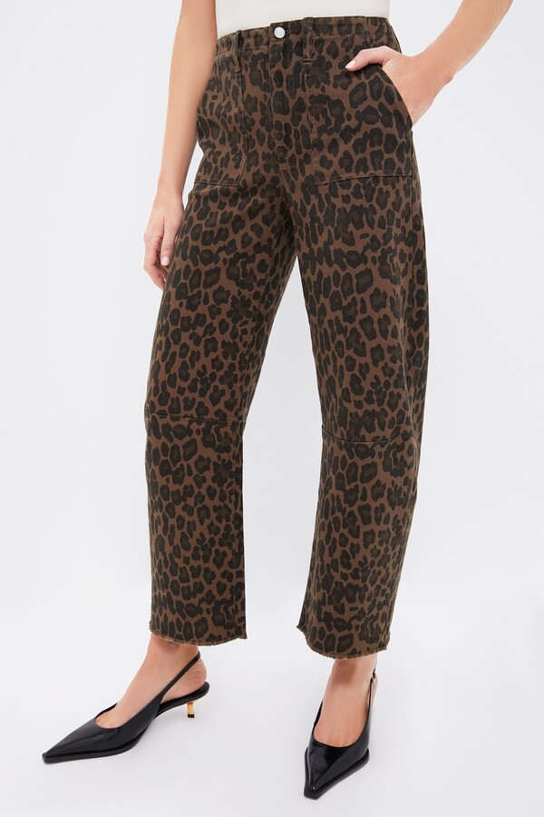 Le Jean Dark Leopard Utility Soft Barrel Jean - ShopStyle