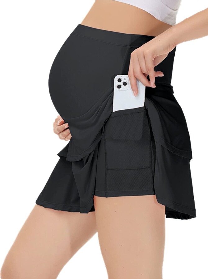 EXARUS Maternity Tennis Golf Skirt Over The Belly Flowy Pregnancy ...