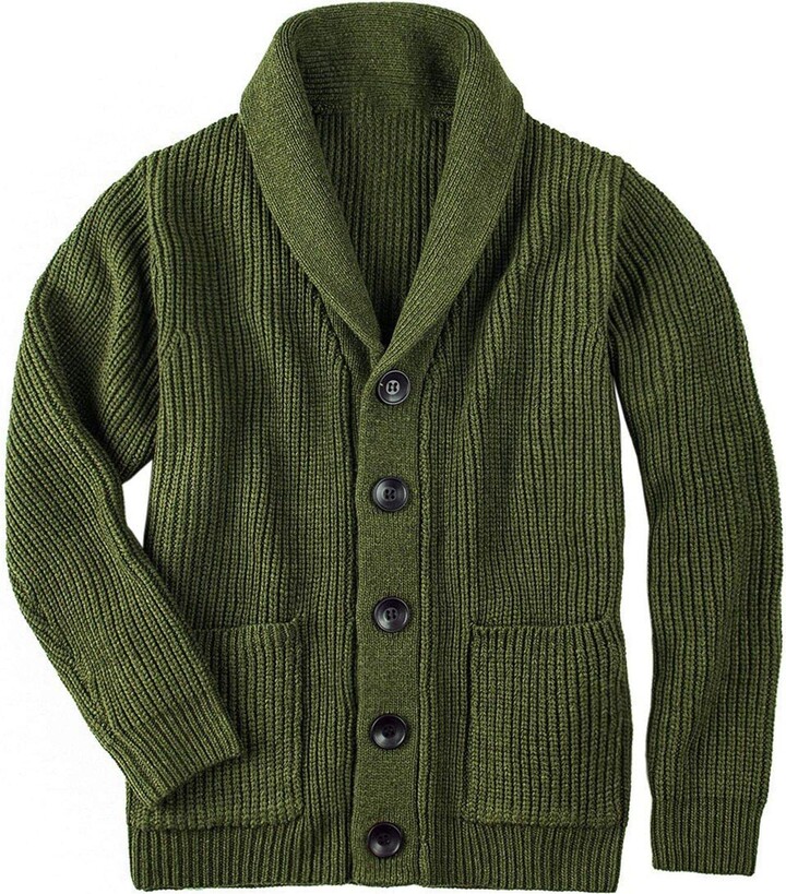 Dawwoti Cable Knitted Sweater Cardigan Men - ShopStyle