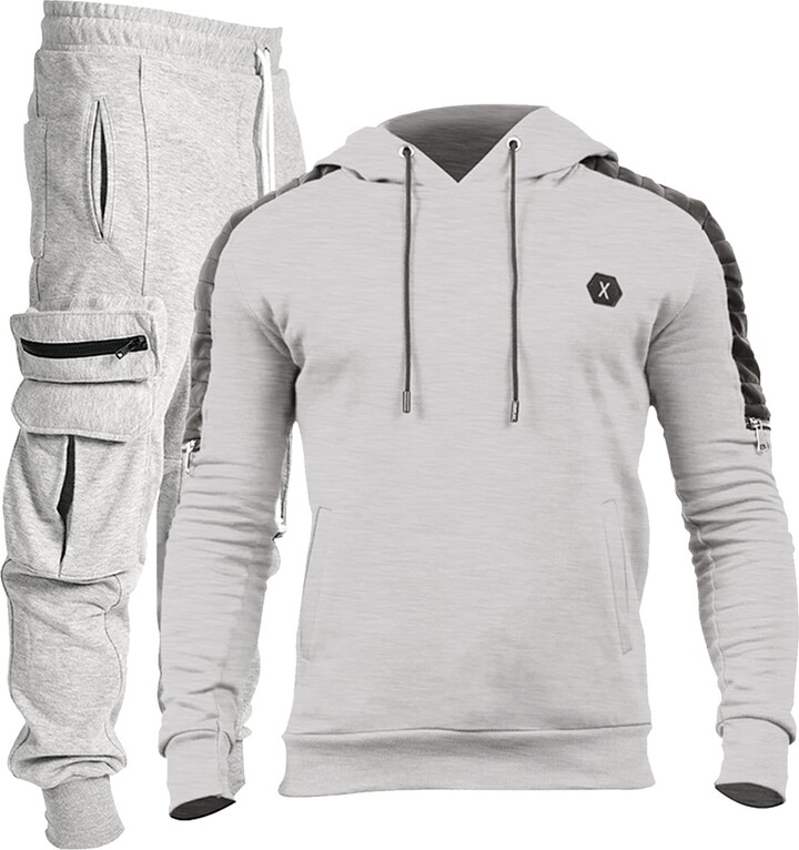 iTNHFP Mens Basic Tracksuit Boys Plain Jogging Bottom Tracksuits Loose ...