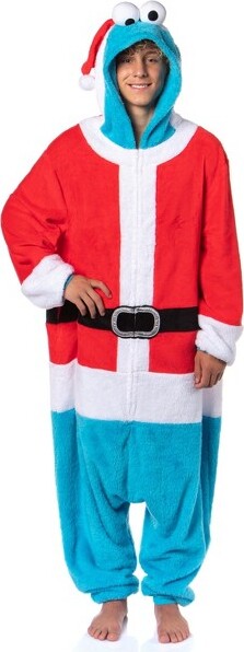 Intimo Seame Street Adult Santa Cookie Monter Hooded Kigurumi Cotume ...