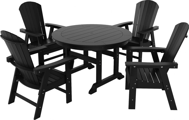 Polytrends Altura 5-Piece Round Poly Eco-Friendly All Weather Outdoor ...