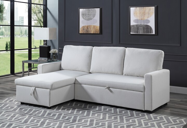GREATPLANINC Modern Reversible Sleeper Sectional Sofa with Storage ...