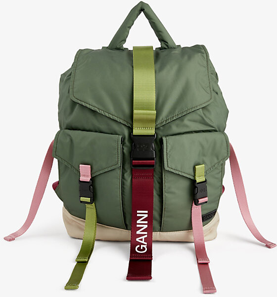 Ganni Womens Kalamata Tech Recycled-polyester Backpack - ShopStyle