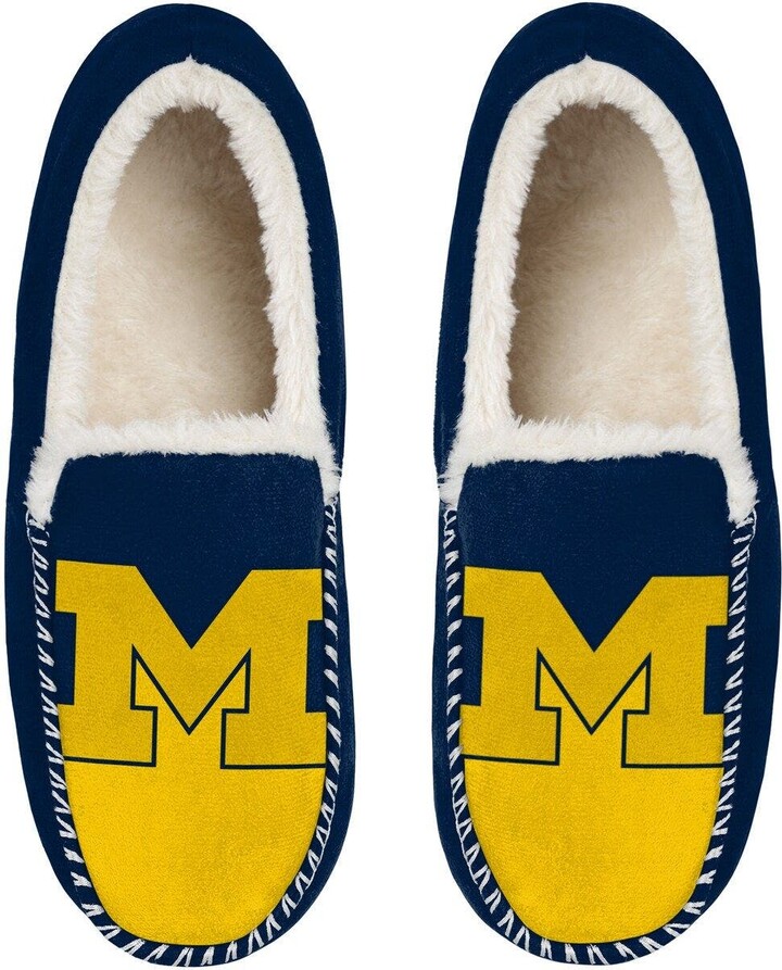 Men's FOCO Michigan Wolverines Colorblock Moccasin Slippers - ShopStyle